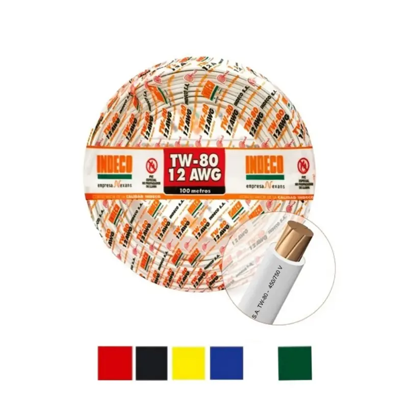 CABLE TW-80 450/750V 12 AWG INDECO