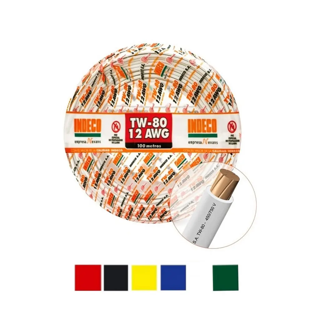 CABLE TW-80 450/750V 12 AWG INDECO